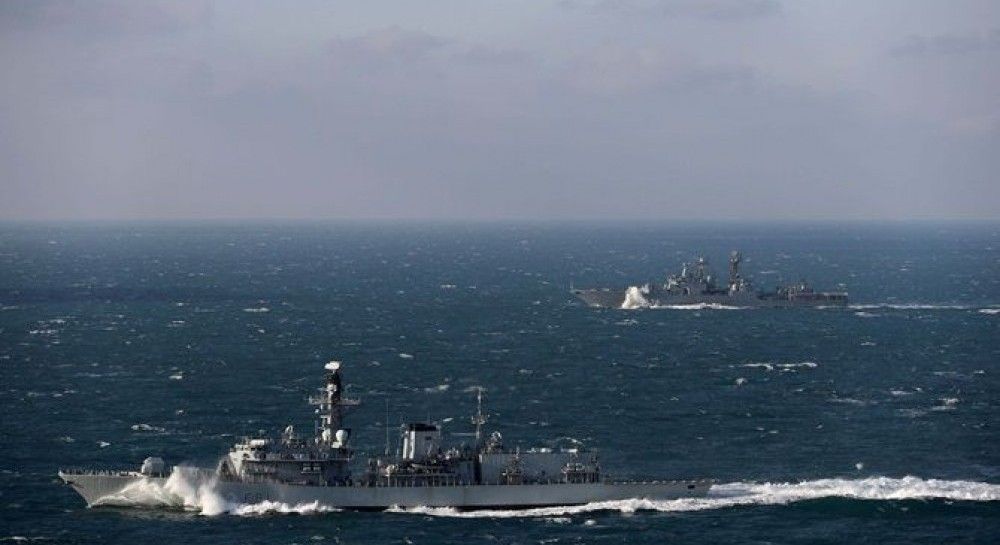 British Navy ship monitors Russian destroyer through British waters | UNIAN