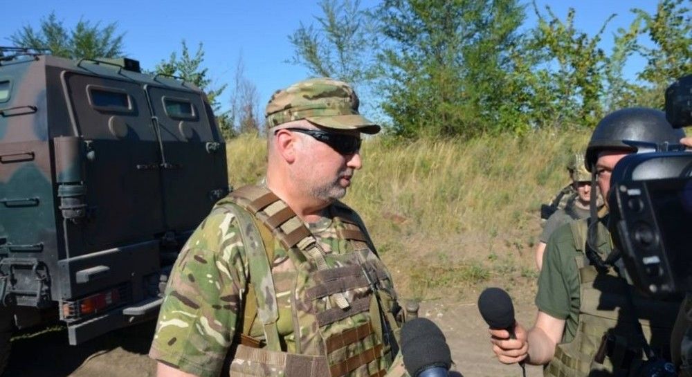Turchynov inspects Russian TV jamming system along contact line in Donbas